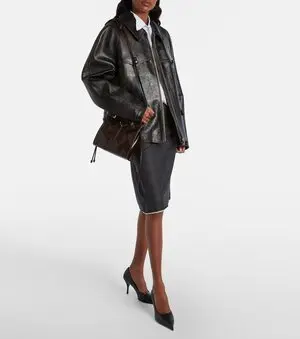 Prada Bonnie Mini Leather Shoulder Bag - Brown