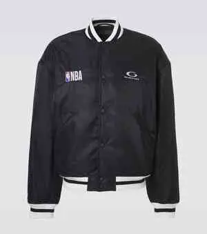 Balenciaga X Nba Logo Satin Bomber Jacket