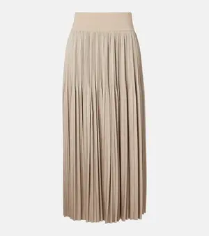 JOSEPH Rabat Plisse Midi Skirt - Beige