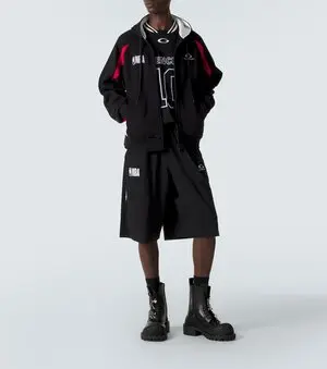Balenciaga X Nba Logo Cotton Fleece Shorts