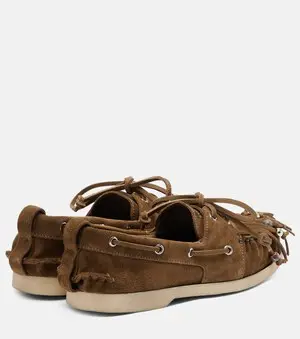 GOLDEN GOOSE Cruise Beaded Suede Boat Shoes - Brown