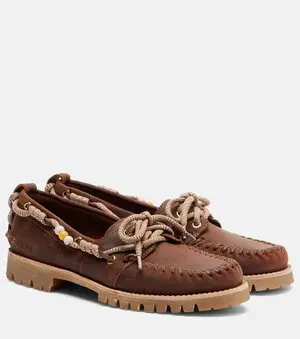 GOLDEN GOOSE Suede Boat Shoes - Brown