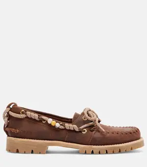 GOLDEN GOOSE Suede Boat Shoes - Brown