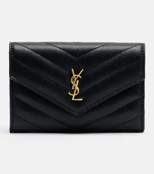 Saint Laurent Cassandre Matelassé Leather Wallet - Black