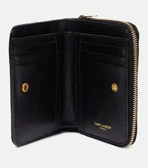 Saint Laurent Cassandre Matelassé Leather Wallet - Black