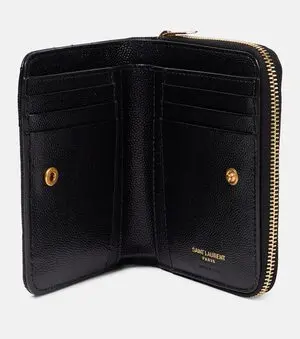 Saint Laurent Cassandre Matelassé Leather Wallet - Black