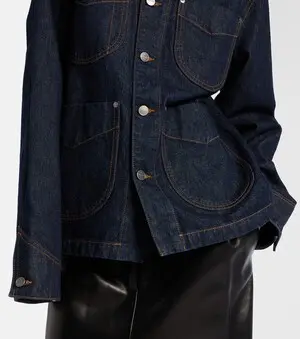 Khaite Wyatt Corduroy-trimmed Denim Jacket - Blue