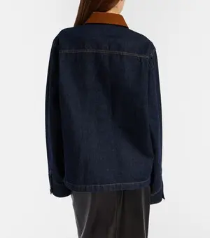 Khaite Wyatt Corduroy-trimmed Denim Jacket - Blue