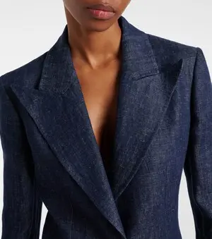 Gabriela Hearst Leiva Linen Blazer - Blue