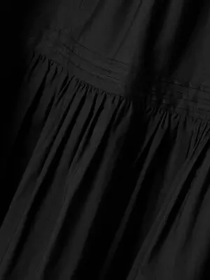 DÔEN Sebastiane Crochet-trimmed Organic Cotton-poplin Midi Skirt - Black