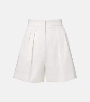 Max Mara Pleated Cotton-blend Shorts