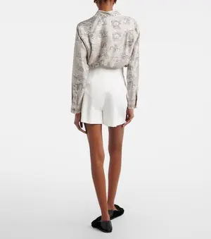 Max Mara Pleated Cotton-blend Shorts