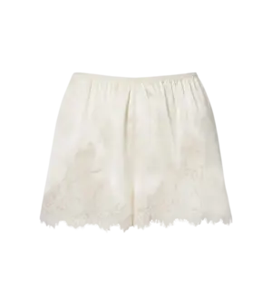 DÔEN Doen Iona Lace-Trimmed Silk Shorts