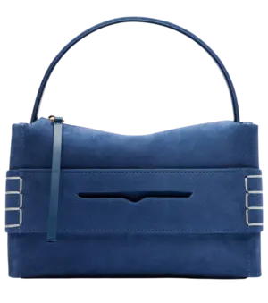 JW Anderson Loafer Small Suede Shoulder Bag Blue