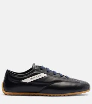 Alexander McQueen Boxe Leather Sneakers - Black