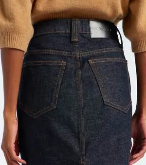 Khaite Kendra Denim Midi Skirt - Blue