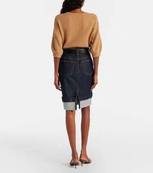 Khaite Kendra Denim Midi Skirt - Blue