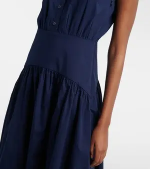 Staud Romy Cotton Midi Dress - Blue