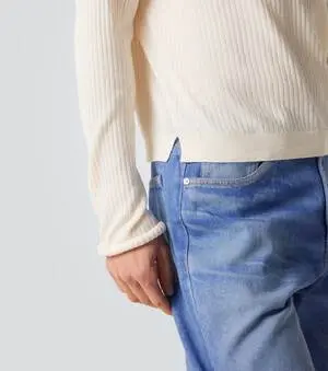 Our Legacy Fine Ribbed-knit Cotton Henley Shirt - White