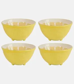 BORDALLO PINHEIRO Lemon Set Of 4 Ceramic Bowls - Yellow