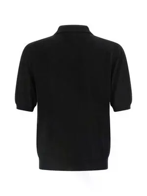 ZANONE Knit Short-sleeve Polo Shirt - Black