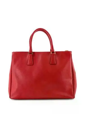 Prada Double Zip Saffiano Leather Large Tote - Red