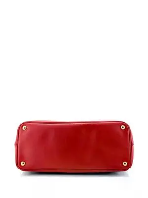 Prada Double Zip Saffiano Leather Large Tote - Red