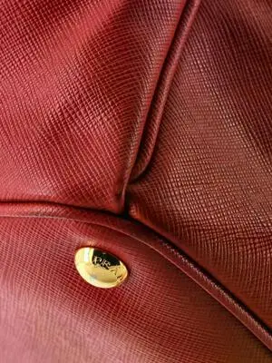 Prada Double Zip Saffiano Leather Large Tote - Red