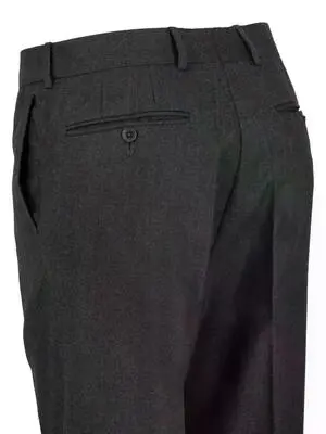 Vintage Wool Trousers With Button Closure And Cuffed Hem