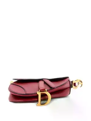 Dior Saddle Handbag Leather Mini Shoulder Bag - Red