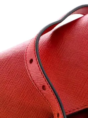 Prada Embleme Flap Bag Saffiano Leather Small Shoulder Bag - Red