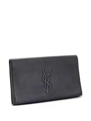 Saint Laurent Belle De Jour Leather Large Clutch Bag - Black
