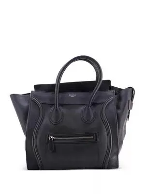 Celine Luggage Bag Grainy Leather Mini Tote - Black