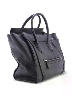 Celine Luggage Bag Grainy Leather Mini Tote - Black