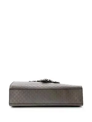 Gucci Emily Chain Flap Bag Microssima Leather Medium - Grey