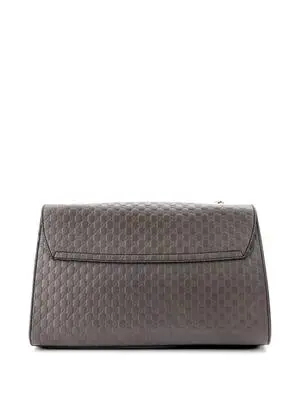 Gucci Emily Chain Flap Bag Microssima Leather Medium - Grey