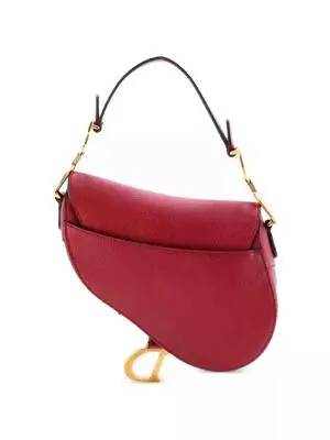 Dior Saddle Handbag Leather Mini Shoulder Bag - Red