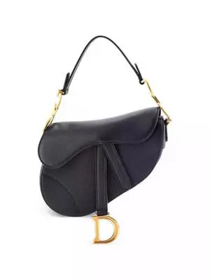 Dior Saddle Handbag Leather Mini Shoulder Bag - Black
