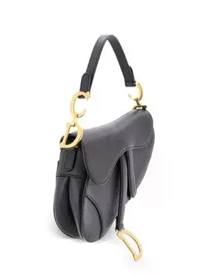 Dior Saddle Handbag Leather Mini Shoulder Bag - Black