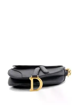 Dior Saddle Handbag Leather Mini Shoulder Bag - Black