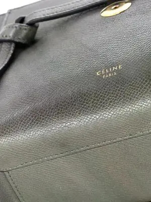 Celine Belt Bag Textured Leather Nano Shoulder Bag - Grey