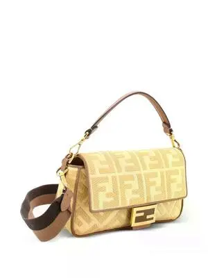 Fendi Baguette Nm Bag Zucca Embroidered Canvas Medium