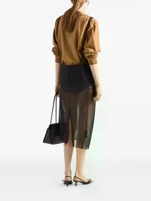 Prada Cigaline Midi-skirt With Suspender Straps