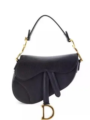 Dior Saddle Handbag Leather Mini Shoulder Bag - Black