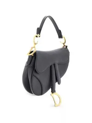 Dior Saddle Handbag Leather Mini Shoulder Bag - Black