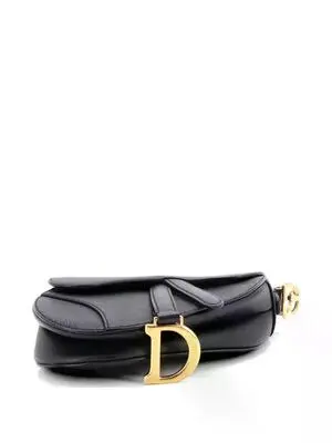 Dior Saddle Handbag Leather Mini Shoulder Bag - Black