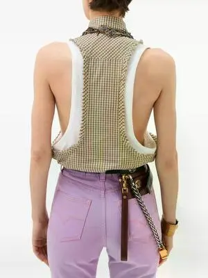 Versace Micro Check Sleeveless Shirt