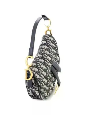 Dior Saddle Handbag Oblique Canvas Mini - Blue