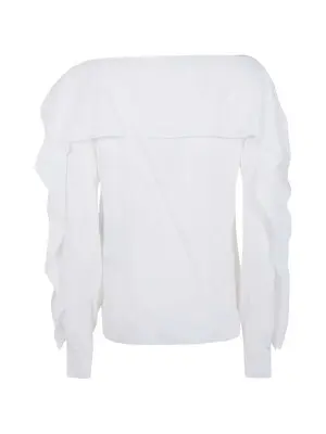 LANVIN Long Sleeves Top With Ruffles - White