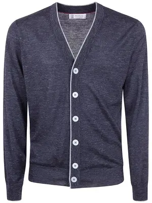 Brunello Cucinelli V-neck Cardigan - Gray